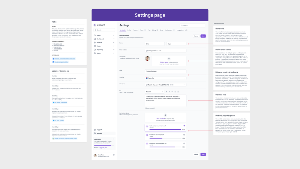 A practical guide to design documentation with real examples in Figma