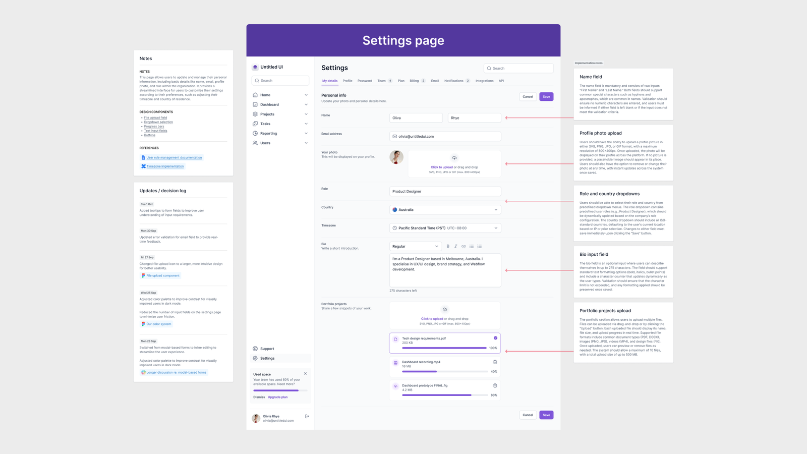 A practical guide to design documentation with real examples in Figma